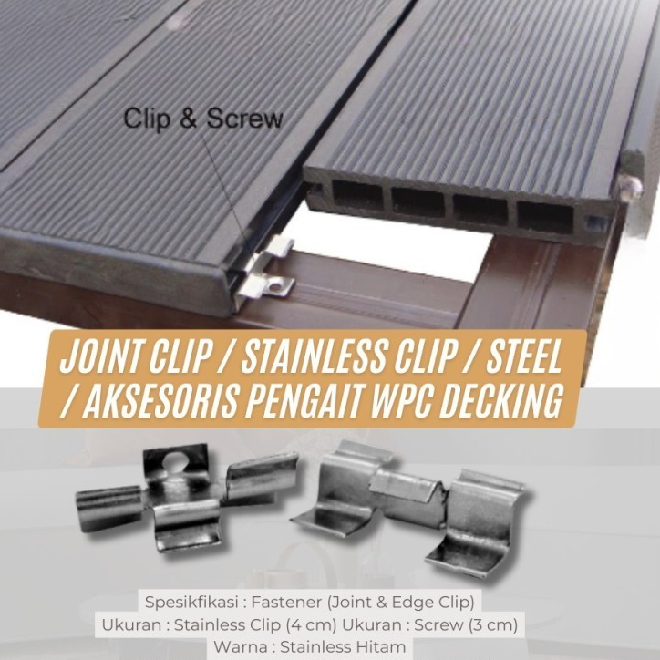 Jual Aksesoris Decking WPC / Plastic Clip Decking Floor Pool Outdoor - Join Clip | Shopee Indonesia
