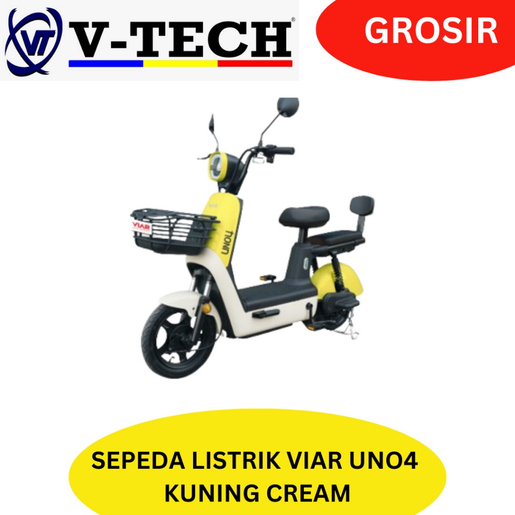 Jual SEPEDA LISTRIK VIAR UNO4 KUNING CREAM | Shopee Indonesia