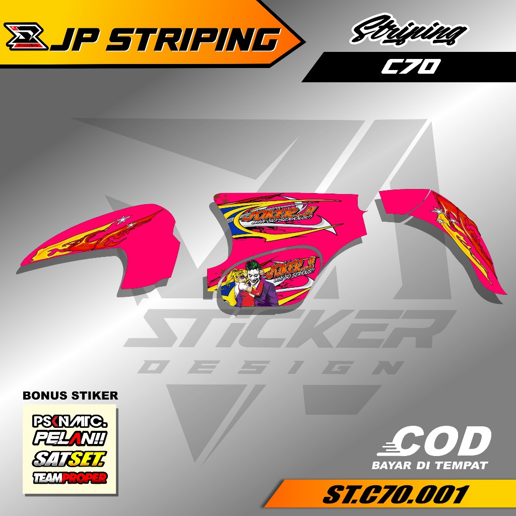 Jual Sticker Striping C70 - Stiker Aksesoris Body Motor Honda C70 List ...