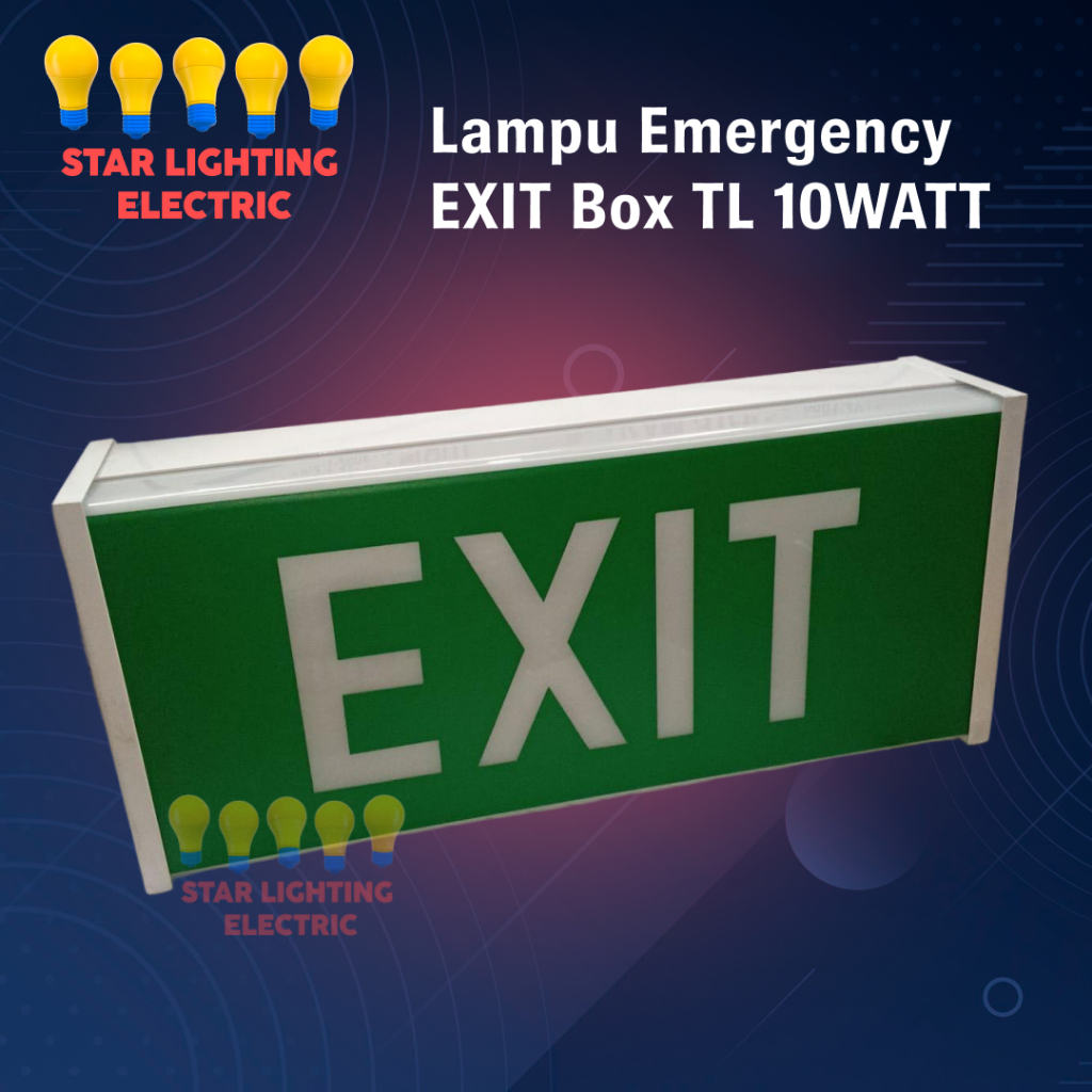 Jual Lampu Emergency EXIT Box TL 10WATT FULLSET/KOMPLIT | Shopee Indonesia