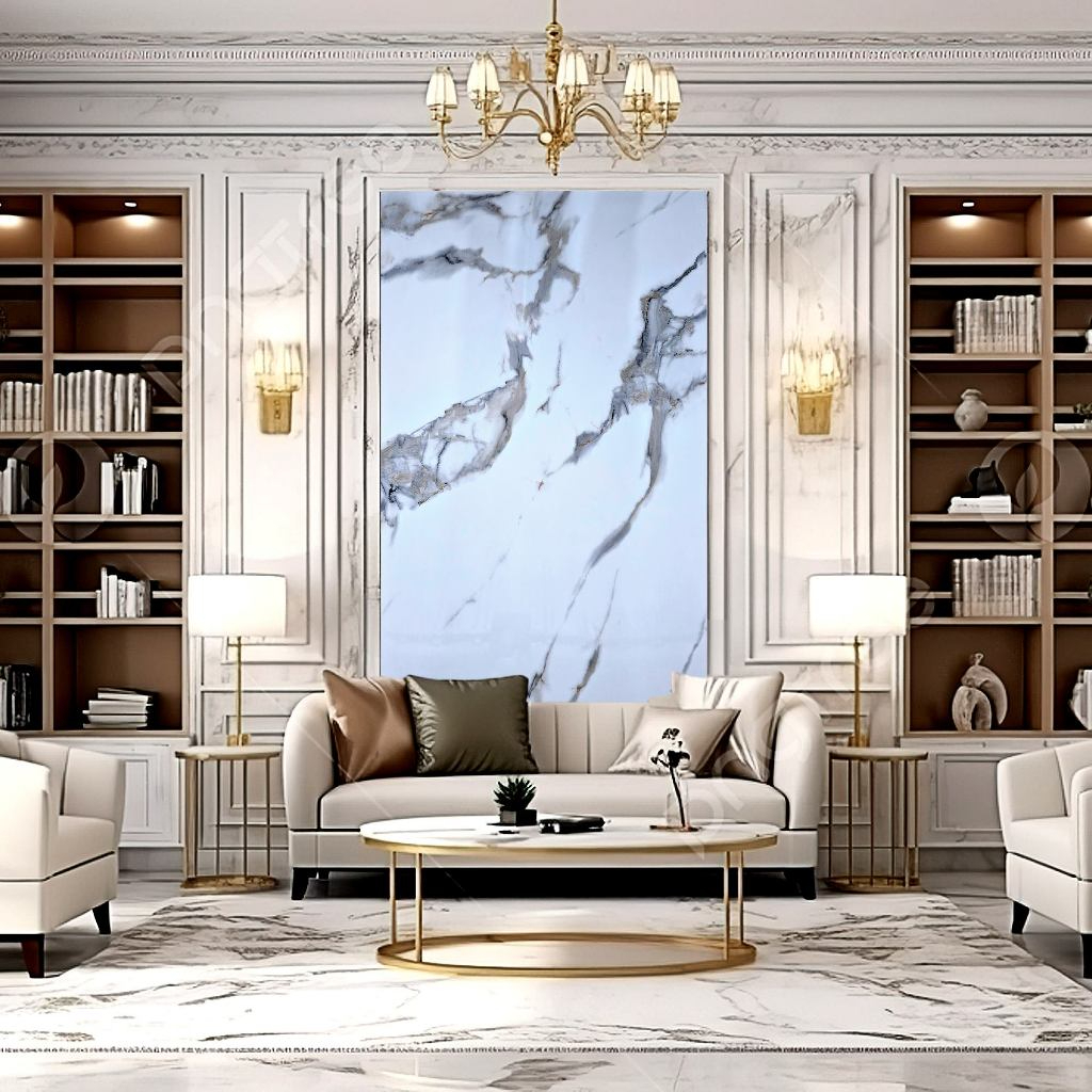 Jual PVC Marmer Panel Motif Corak Marble Sheet Backdrop Glossy 290cm ...
