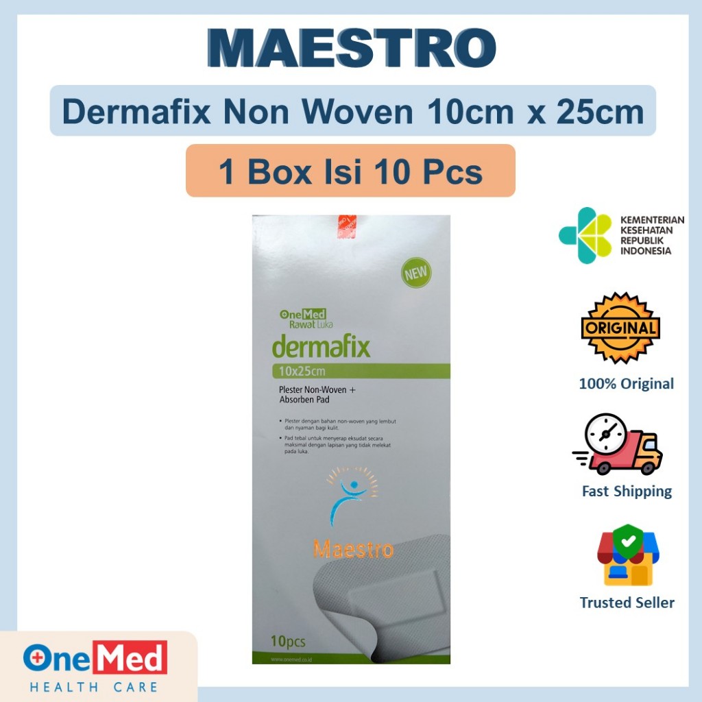 Jual Plester OneMed Dermafix Non Woven 10x25 cm 10 x 25 cm Plester ...
