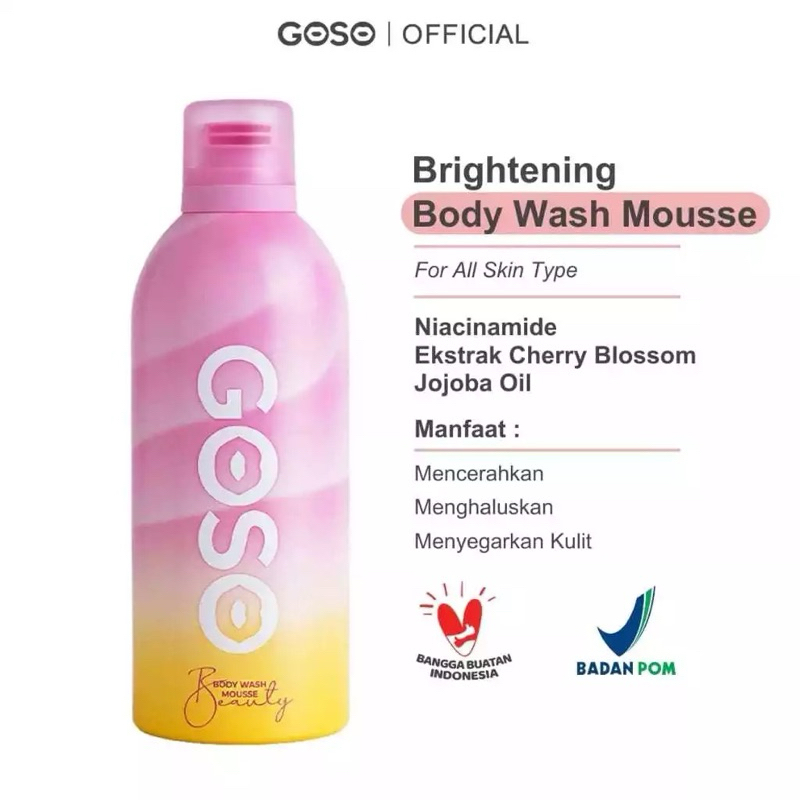 Jual Goso Beauty Brightening Body Wash Mousse - Goso Sabun Mandi ...