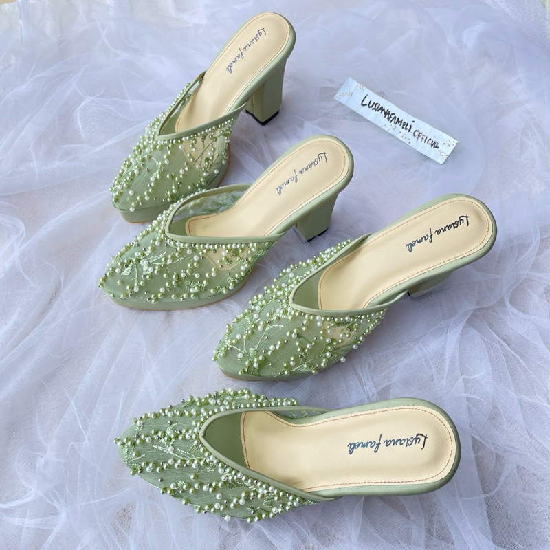 Jual Lusiana seodabi I Sepatu pengantin heels payet custom kondangan ...