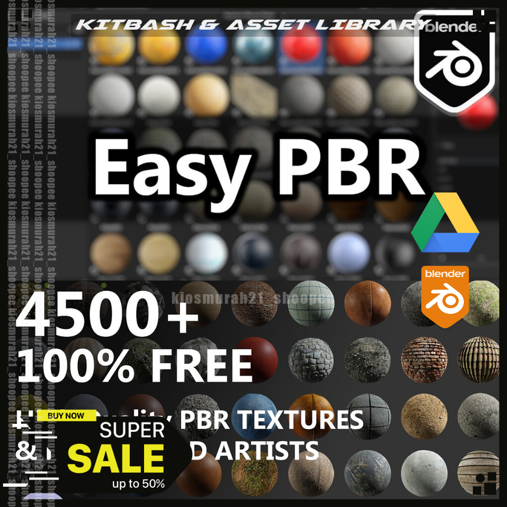 Jual Easy PBR Library - 3D Asset Library Blender 3D | Shopee Indonesia