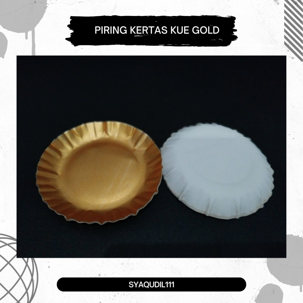 Jual (Isi 10) Piring Kue Kertas Bulat Warna Gold 13 Cm / Paper Plate ...