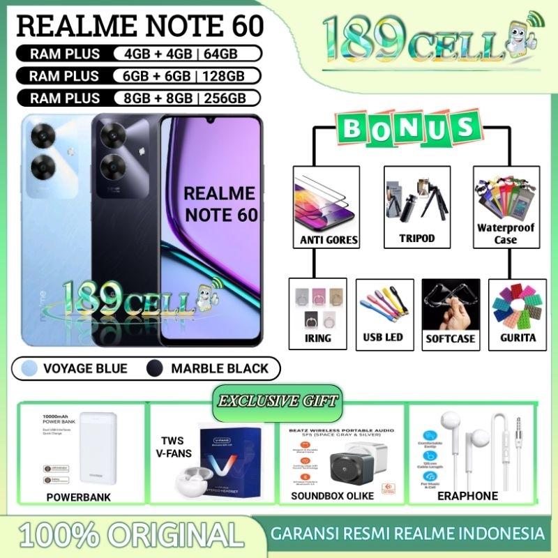Jual REALME NOTE 60 RAM 8/256 GB | REALME NOTE60 RAM 6/128 GB | REALME ...