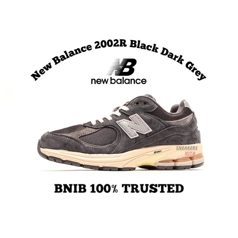 Jual Sepatu New Balance 2002R Black Dark Grey M2002RHO BNIB 100% ...
