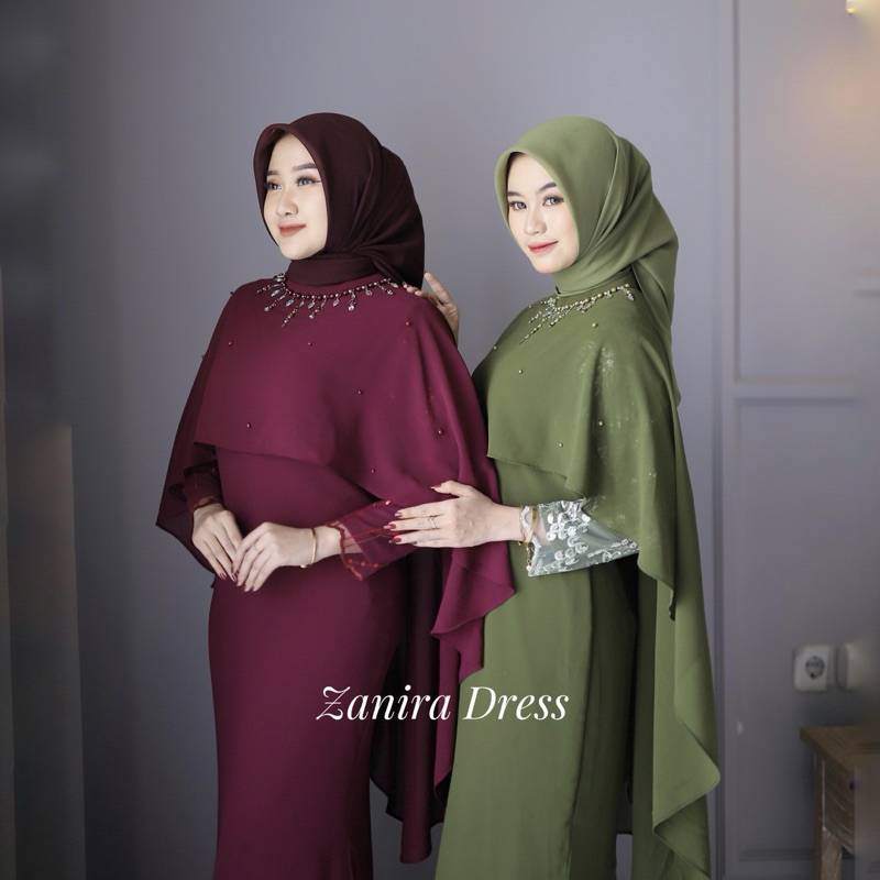Jual Zanira Dress Ceruty Cape Menutup Dada | Shopee Indonesia
