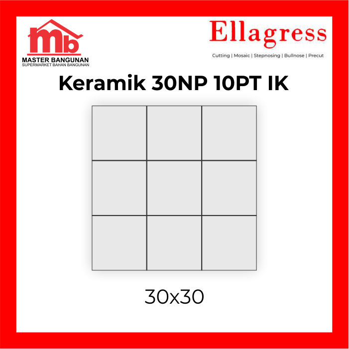 Jual Keramik ELLAGRESS White 30NP10PT-IK 30x30 | Shopee Indonesia
