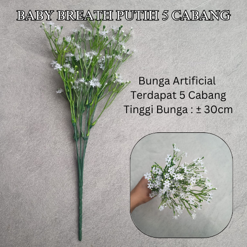 Jual BUNGA BABY BREATH PUTIH 5 CABANG SUPER PREMIUM ARTIFICIAL FLOWER ...