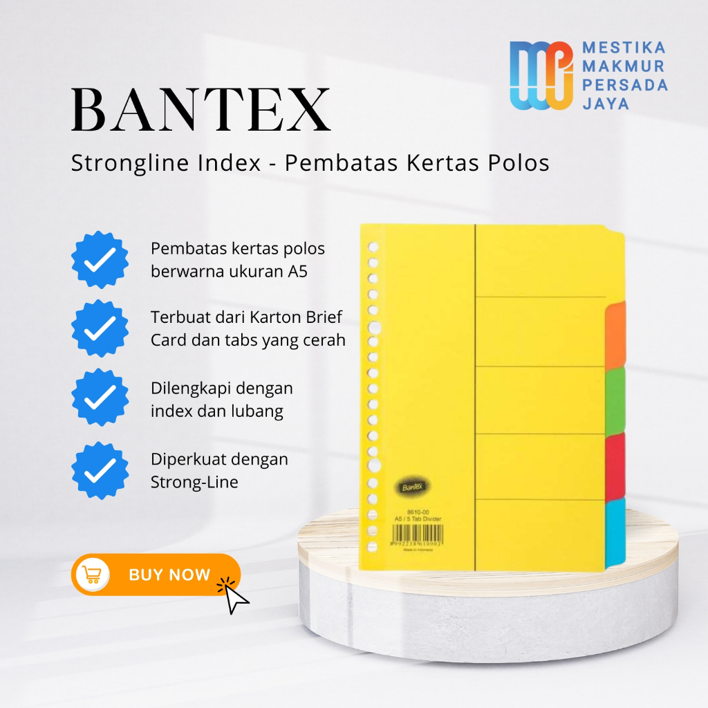 Jual Bantex Reinforced Tabs | Pembatas Kertas A5 Polos Warna Warni | Pembatas Buku Pembatas ...