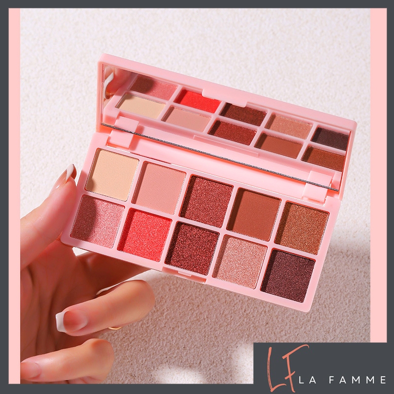 Jual LAMEILA Eyeshadow Palette 10 Colors Anti Air Free Brush LA247 5020 ...