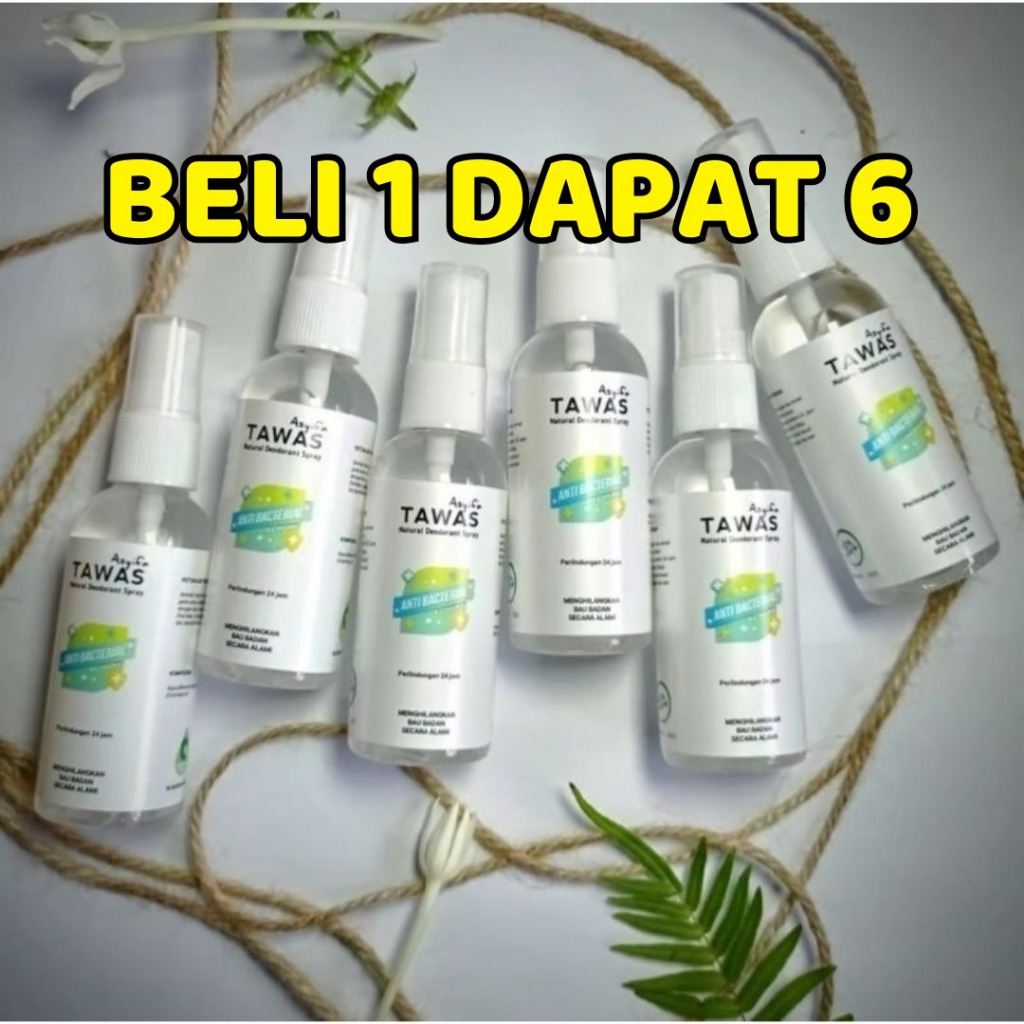 Jual [ BELI 1 DAPAT 6 BOTOL ] - Tawas Natural Deodorant Spray Isi 60 ml ...