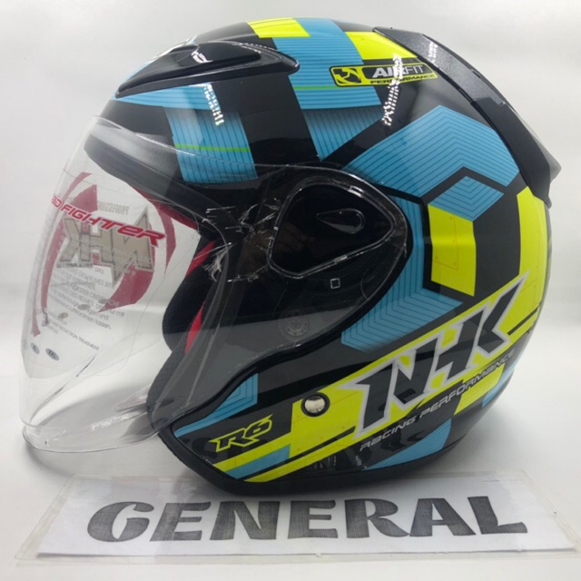 Jual Helm NHK R6 Motif Cube Black Yellow Light Blue Hitam Kuning Biru ...