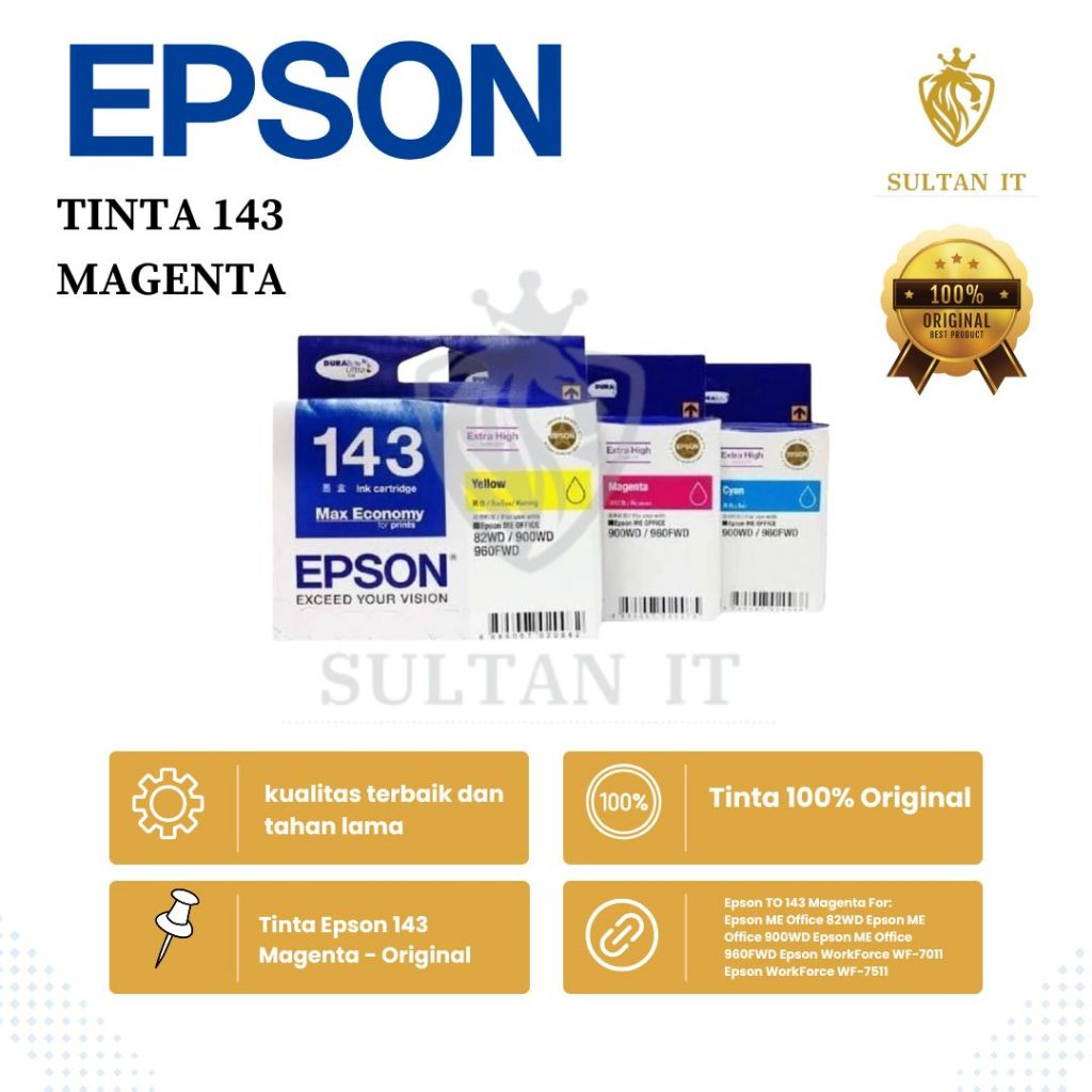 Jual TINTA EPSON 143 MAGENTA ORIGINAL (EXP 2020) | Shopee Indonesia