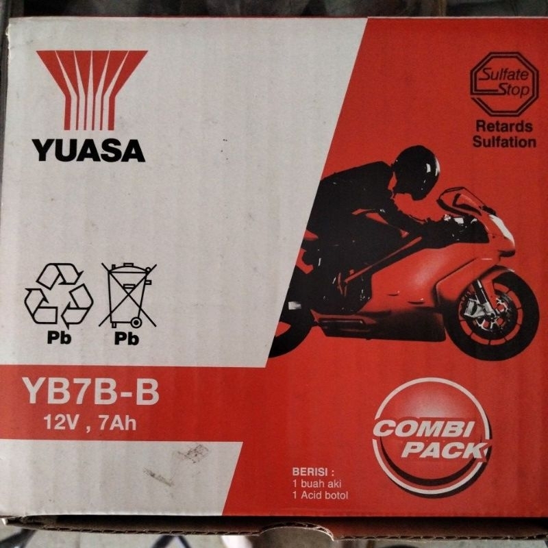 Jual Aki Basah Yuasa Tiger YB7B 12V 7A | Shopee Indonesia