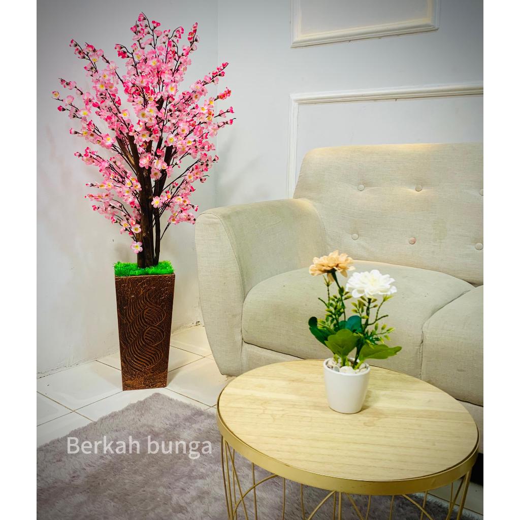 Jual bunga sakura artificial 120cm- pohon sakura plastik dekorasi imlek ...
