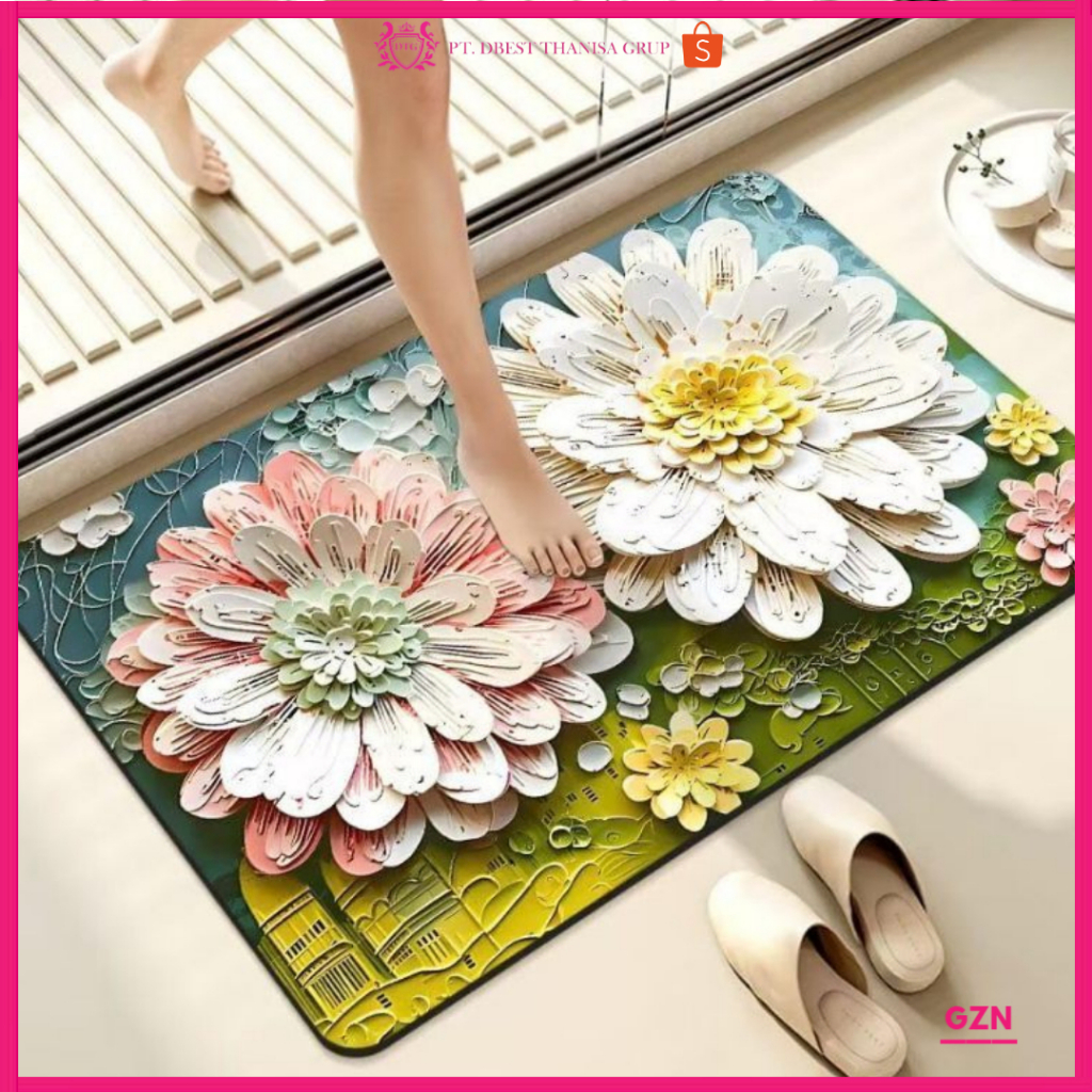Jual MOTIF TERBARU !!! Keset Diatomite 3D Kotak Anti Slip Keset Kamar ...