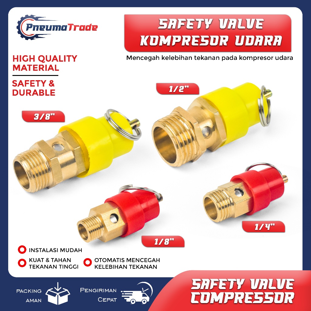 Jual Mini Safety Valve 1 4 1 8 1 2 Safety Valve Kompressor Shopee Indonesia