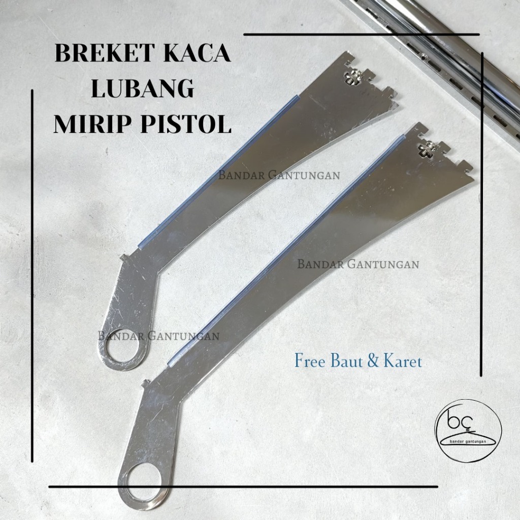 Jual Daun Bracket Braket Pistol 25 dan 30 Cm Penyangga Rak Kaca dan ...