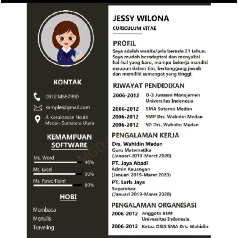 Jual JASA DESAIN CV dan Surat Lamaran Kerja Bagus Since 2020/FREE Edit Foto/desain curriculum ...