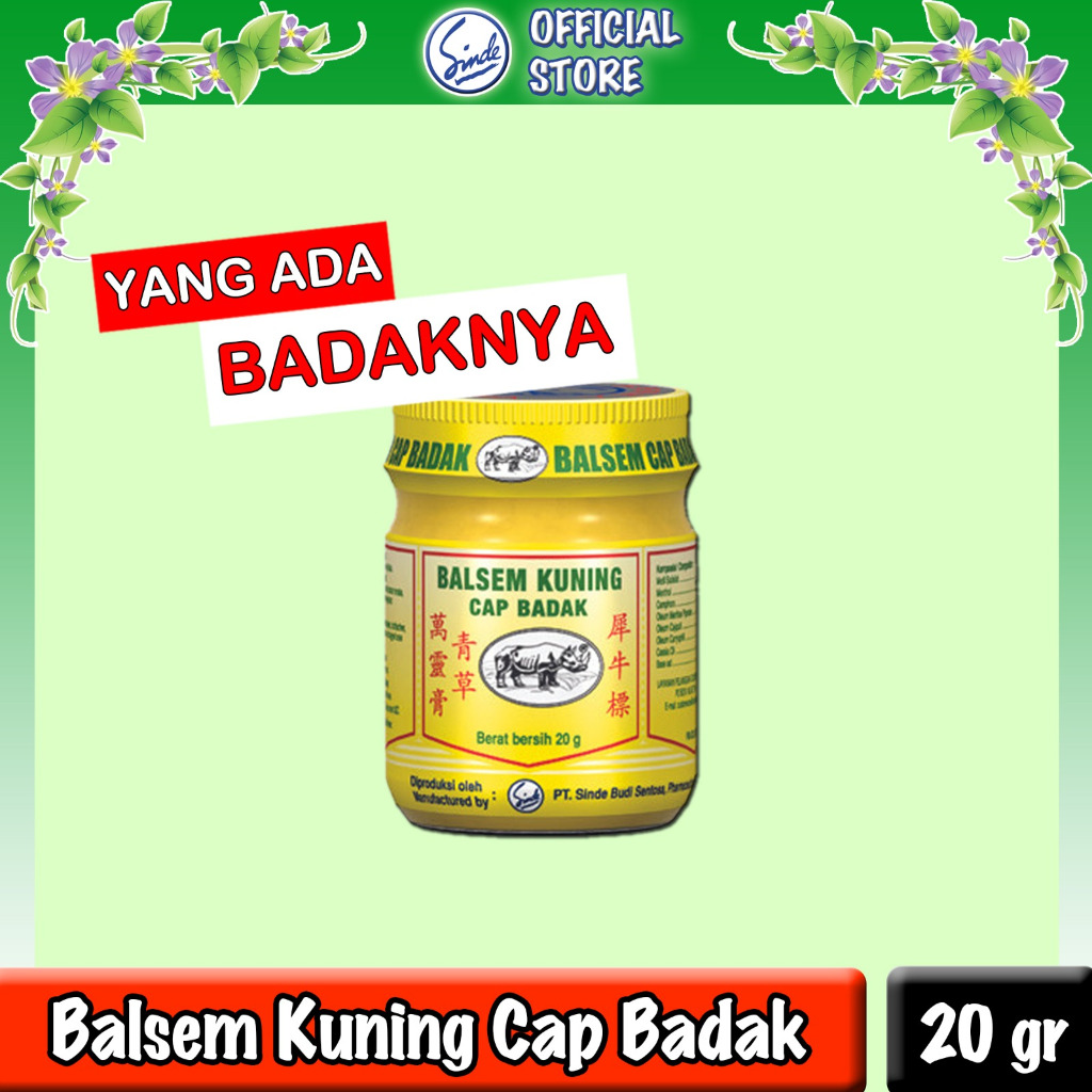 Jual BALSEM KUNING CAP BADAK 20g BTL KACA | Shopee Indonesia