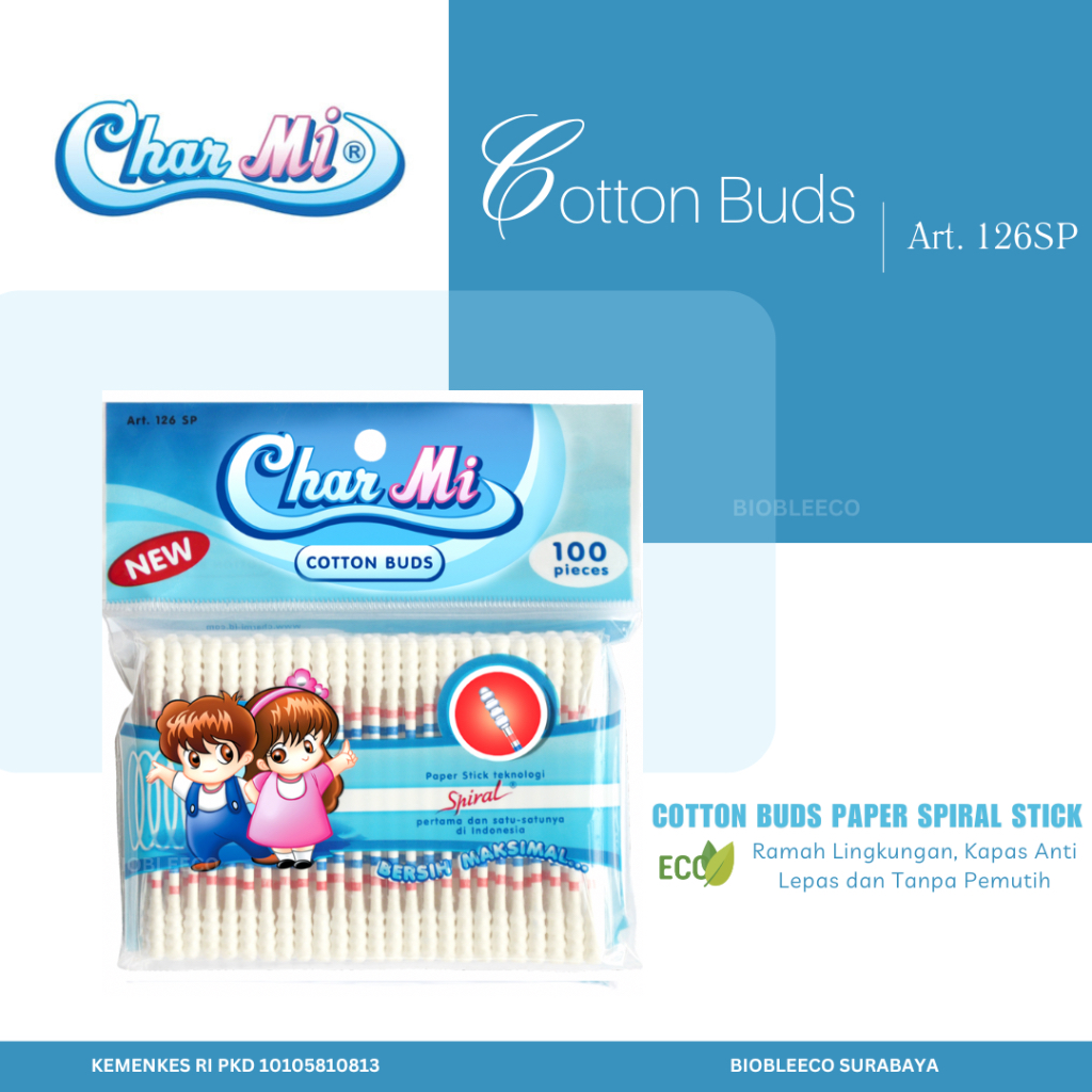 Jual Charmi Cotton Buds ART. 126 SP isi 100pcs ( Spiral ) | Shopee ...