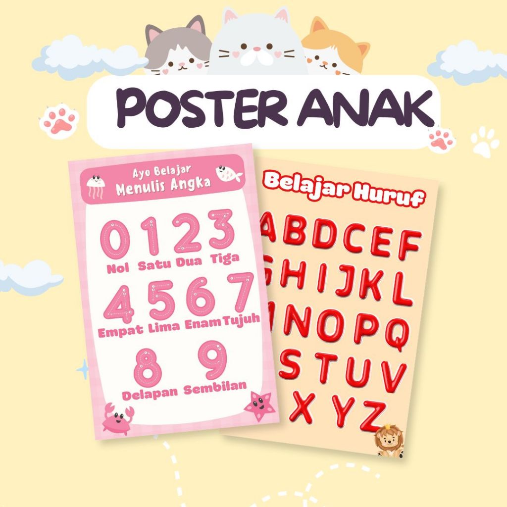 Jual POSTER BERHITUNG POSTER ANGKA ANAK UKURAN 36X47 CM | Shopee Indonesia