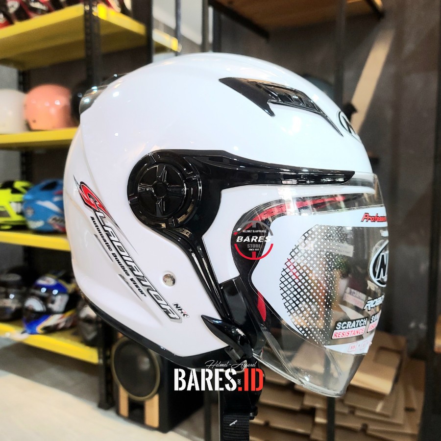 Jual Helm Nhk Gladiator White Double Visor | Shopee Indonesia