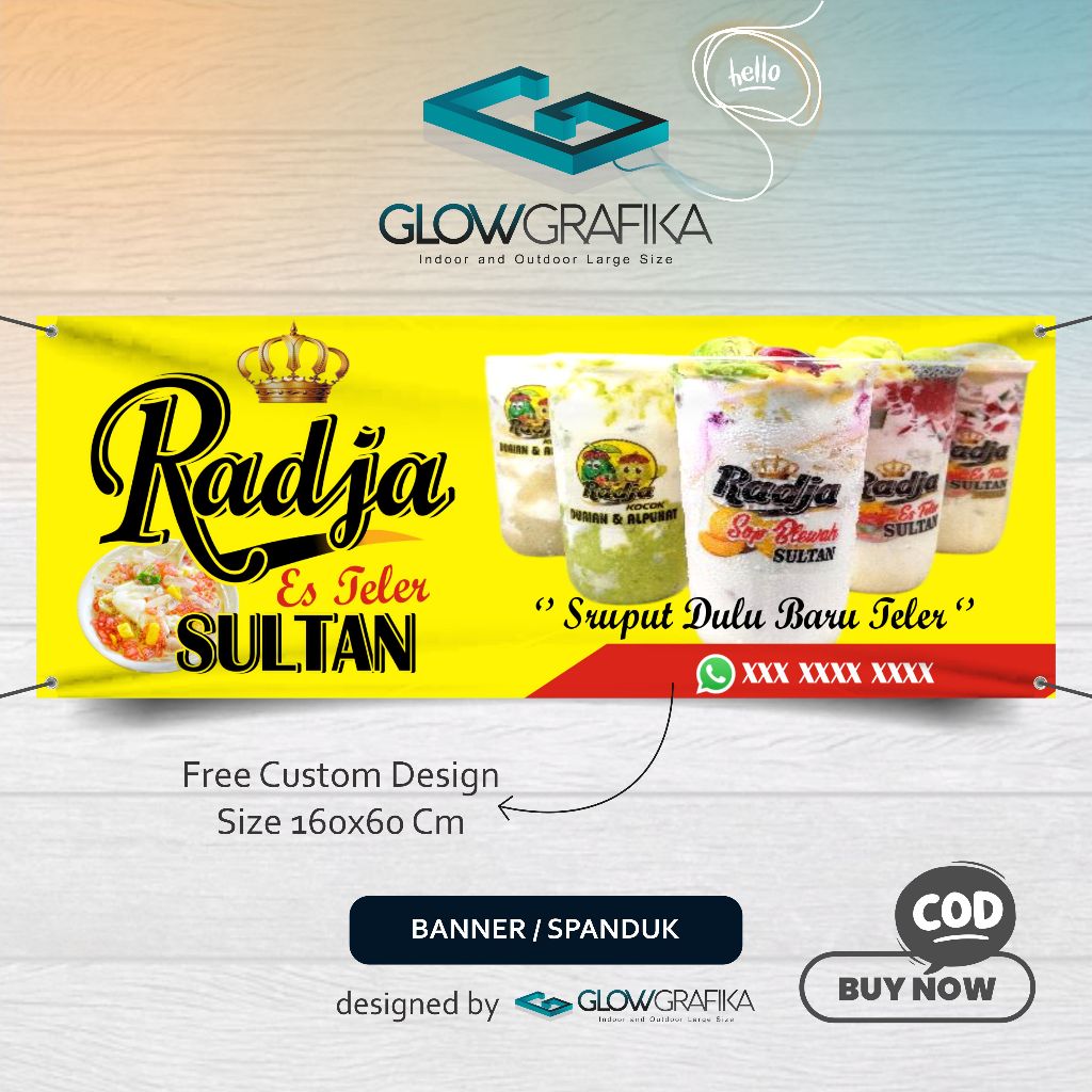 Jual Cetak Spanduk Banner Radja ES Teler Sultan | Shopee Indonesia
