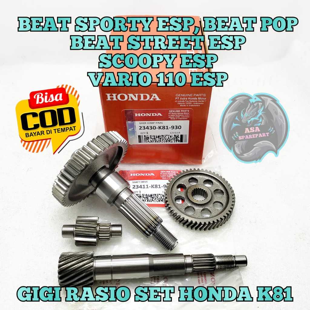 Jual GIGI RASIO SET K81 ASLI ORIGINAL MOTOR HONDA BEAT SPORTY fi Esp ...