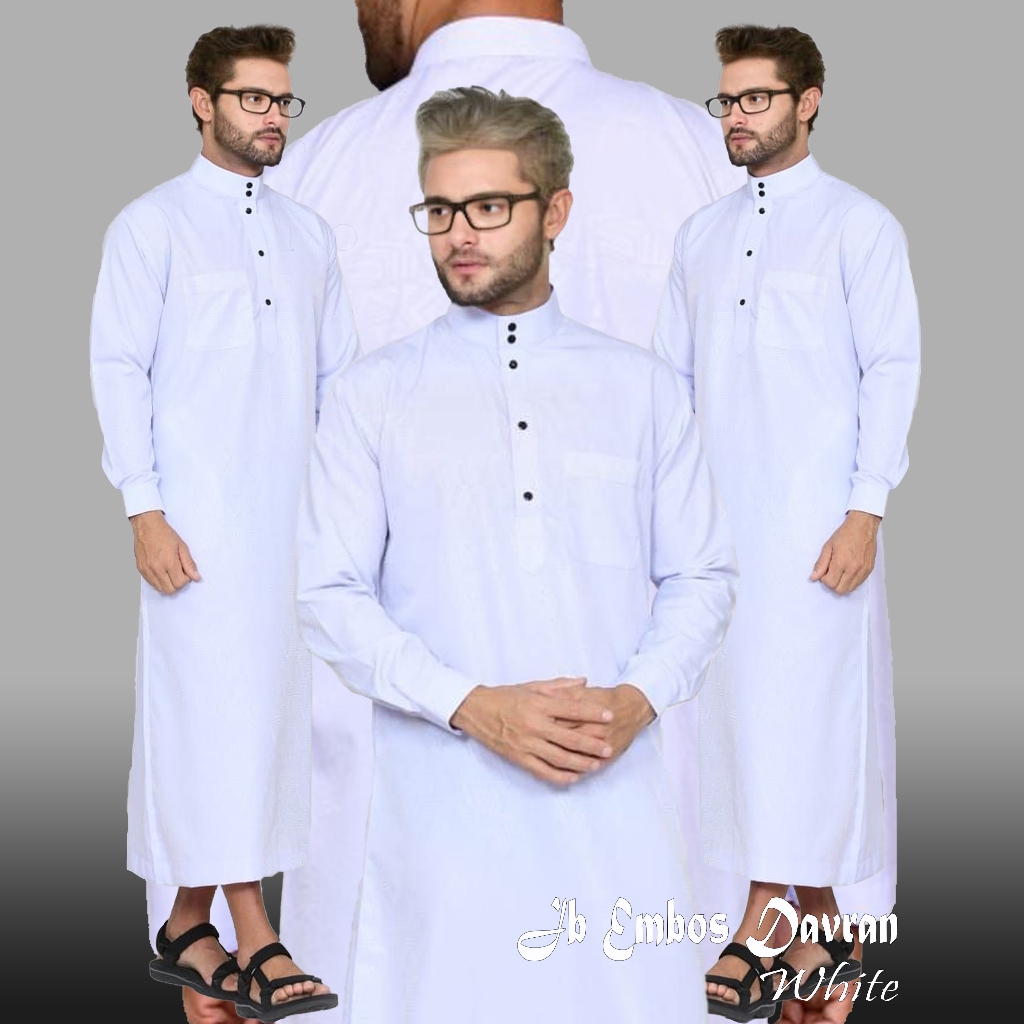 Jual Willy Jubah Pria Gamis Pria Jubbah motif Emboss Jubah Pria Muslim ...