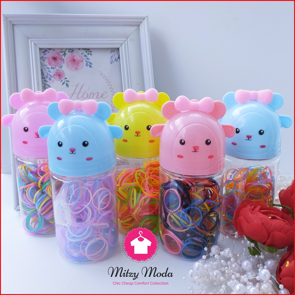 Jual ( Mitzy Moda ) Bisa Pilih Warna Tabung Lucu + 250 Karet Jepang ...