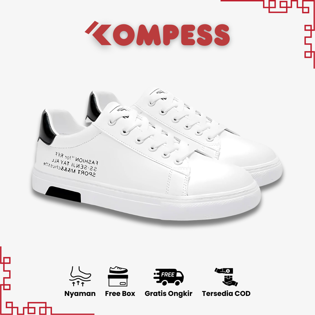 Jual Sepatu Putih Sneakers Pria Keren SS.Senji Size 39-43 Terbaru ...