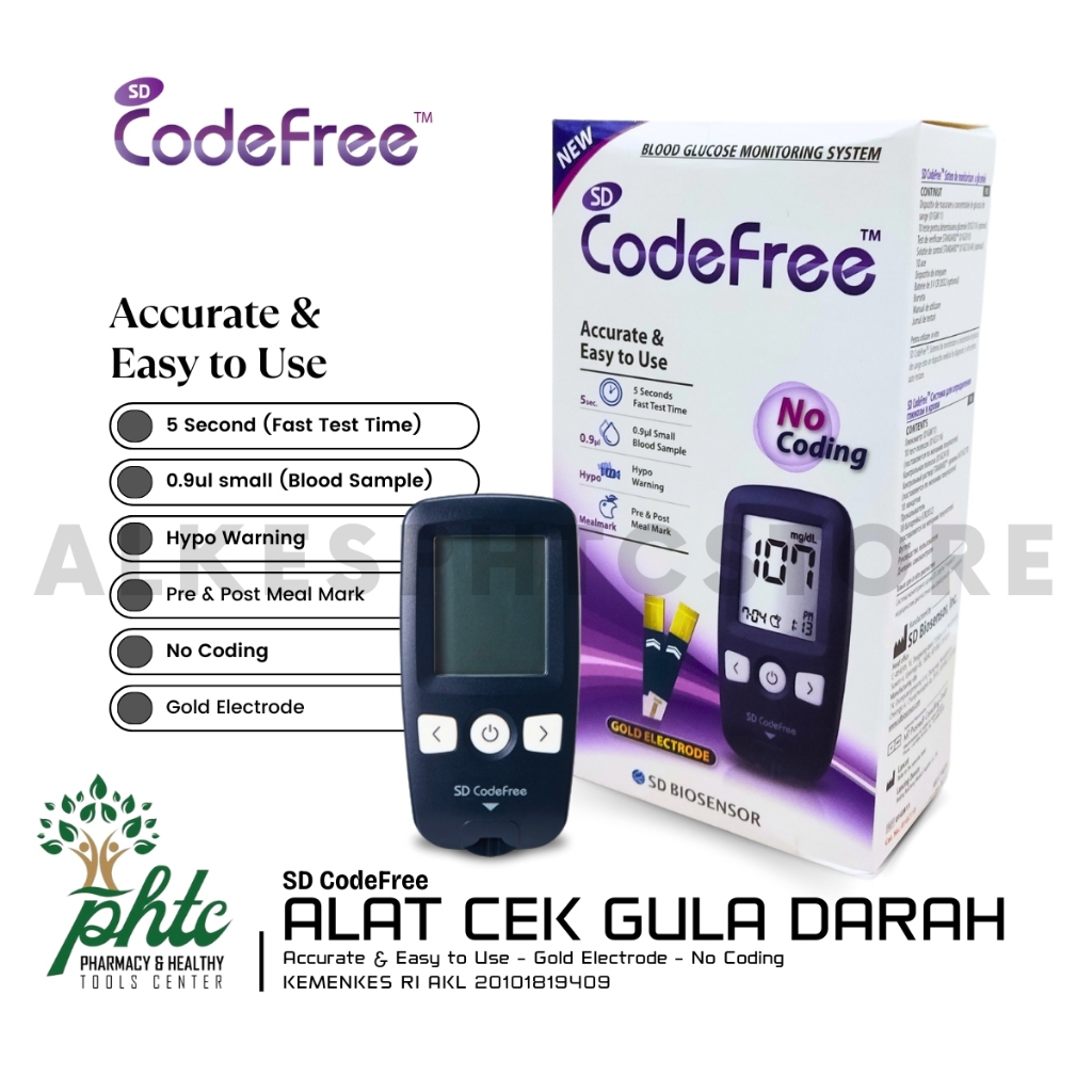 Jual SD CodeFree Kits Alat Cek Gula Darah Lengkap Termasuk Lancing/Pen | Shopee Indonesia