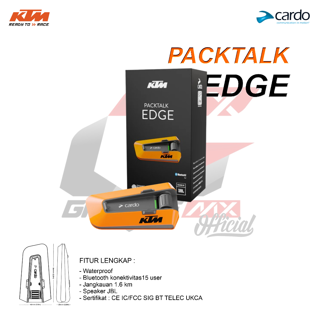 Jual CARDO PACKTALK EDGE KTM SPECIAL EDITION | Shopee Indonesia