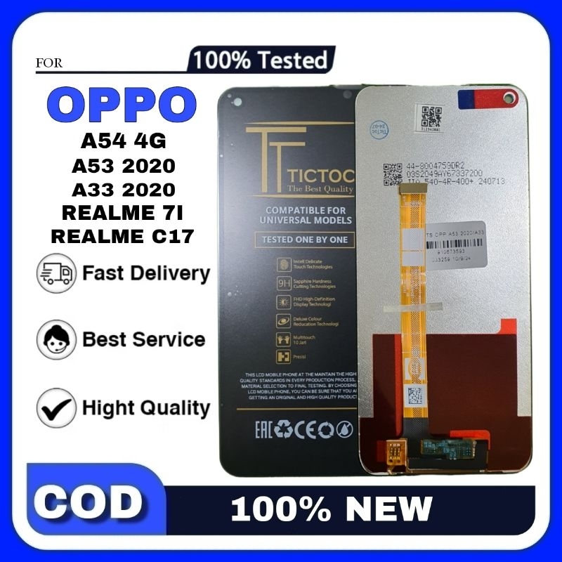 Jual lcd ts touchscreen oppo a53 2020 / a33 2020 / realme 7i / realme c17 / A54 4g/A55 4g ...