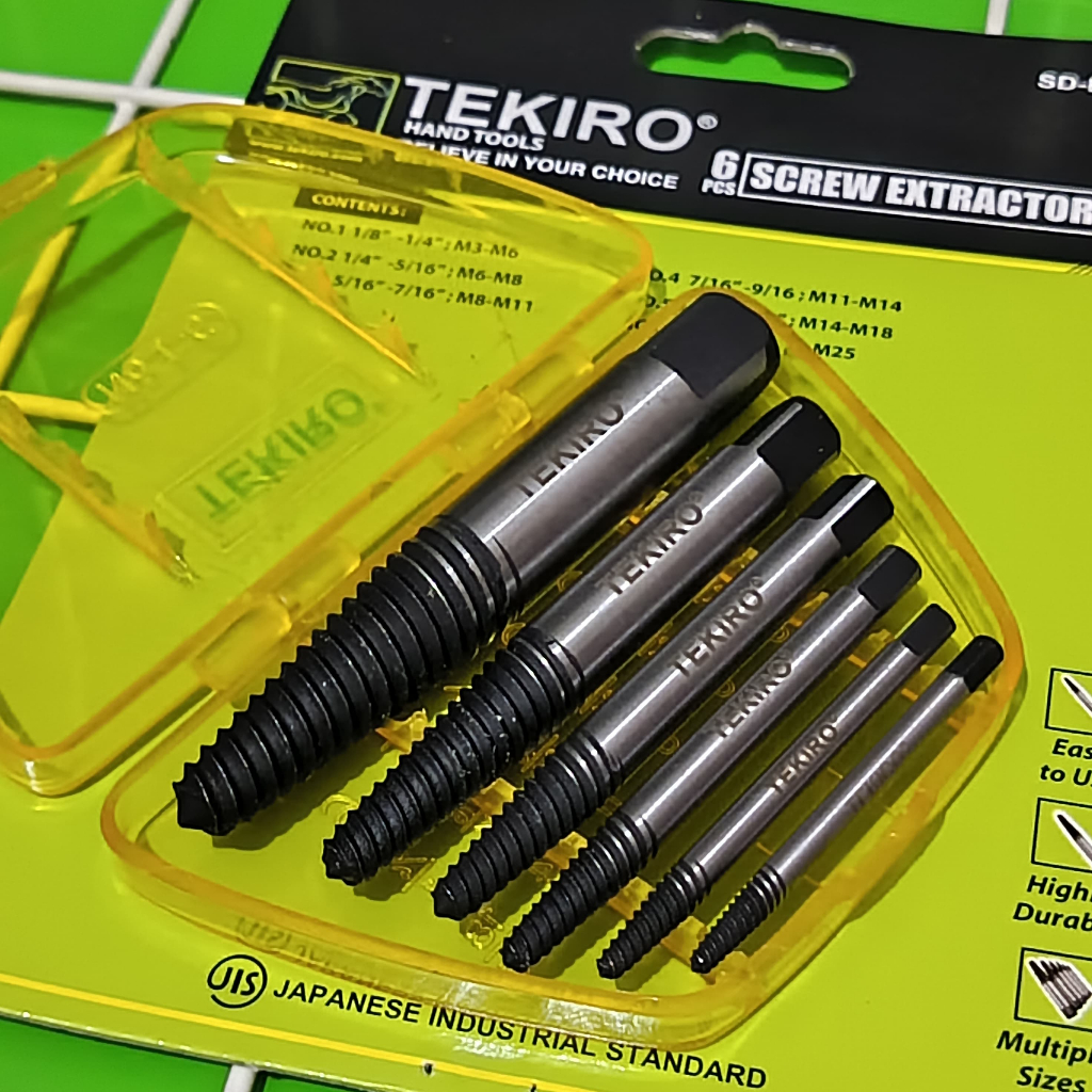 Jual Tekiro Tap Balik Set 6 Pcs Tekiri Screw Extractor Set 6 Pcs ...