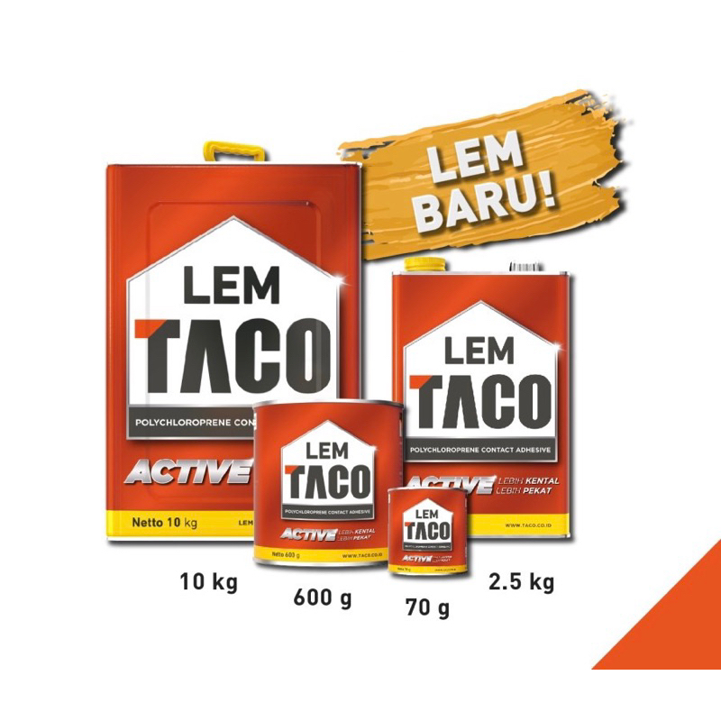 Jual LEM TACO | LEM KUNING | LEM ACTIVE 2,5kg | LEM LANTAI VINYL ...
