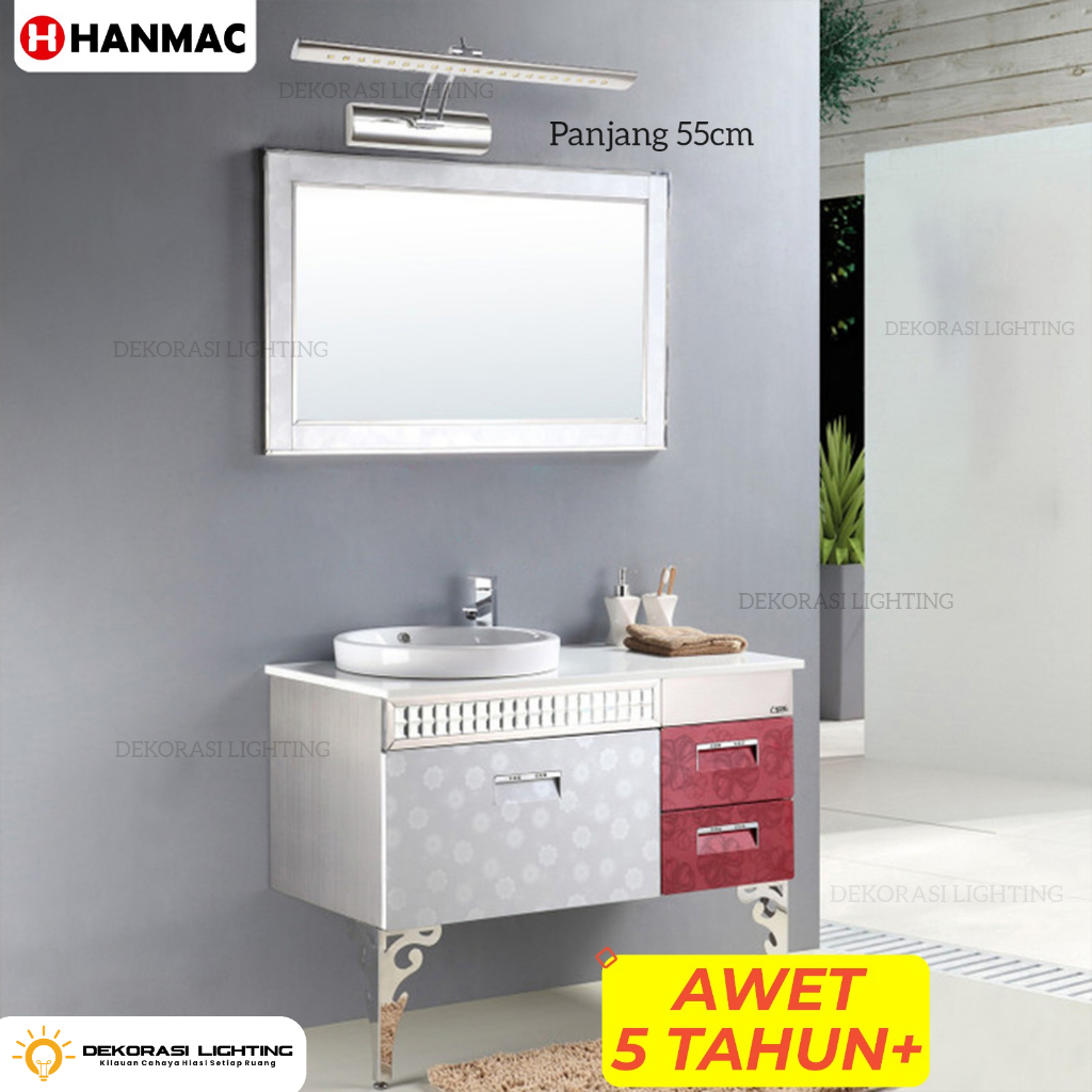 Jual H270 lampu wastafel lampu lukisan dinding led 7w 55cm putih mirror ...