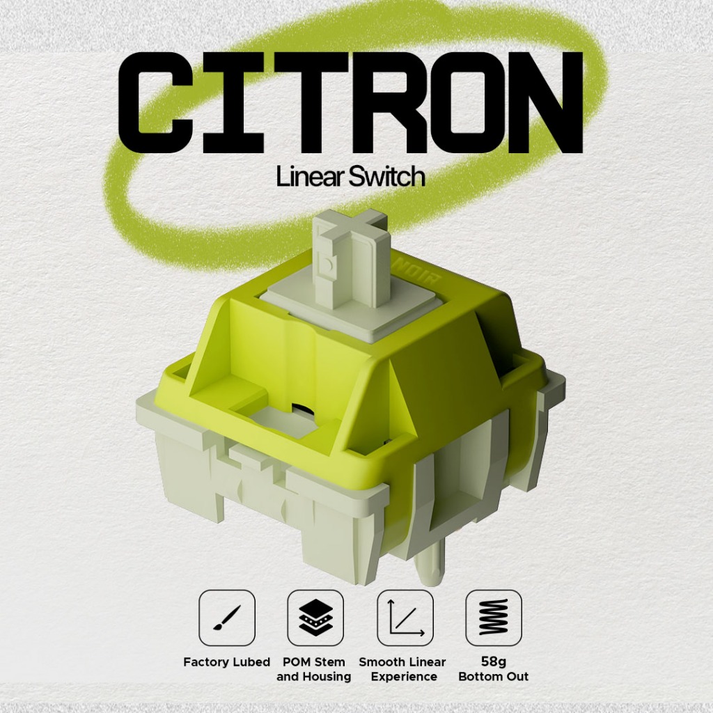 Jual Noir Citron Linear Switch - Linear 58g 5 Pin PCB Mount | Shopee ...