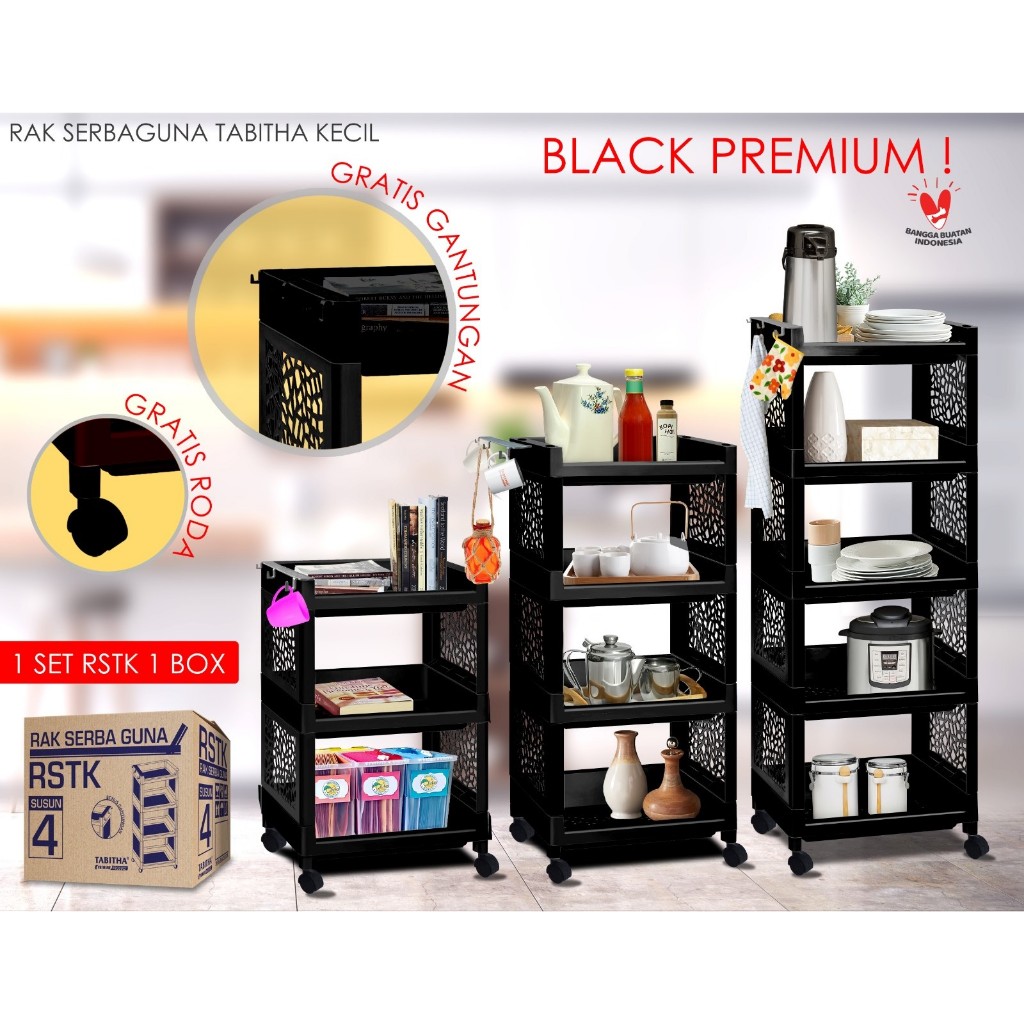Jual Rak yoyo/Rak serbaguna/Rak apartemen 3 susun dan 4 susun pake roda ...