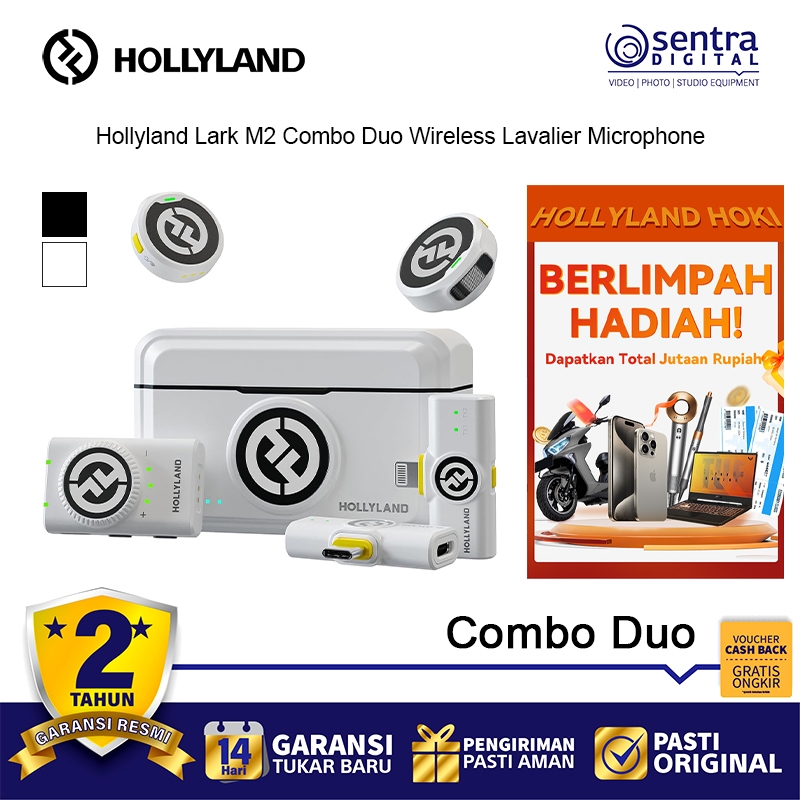 Jual Hollyland Lark M2 Mic Wireless Kamera/ HP/ Mixer With Charging Case - Combo Duo White ...