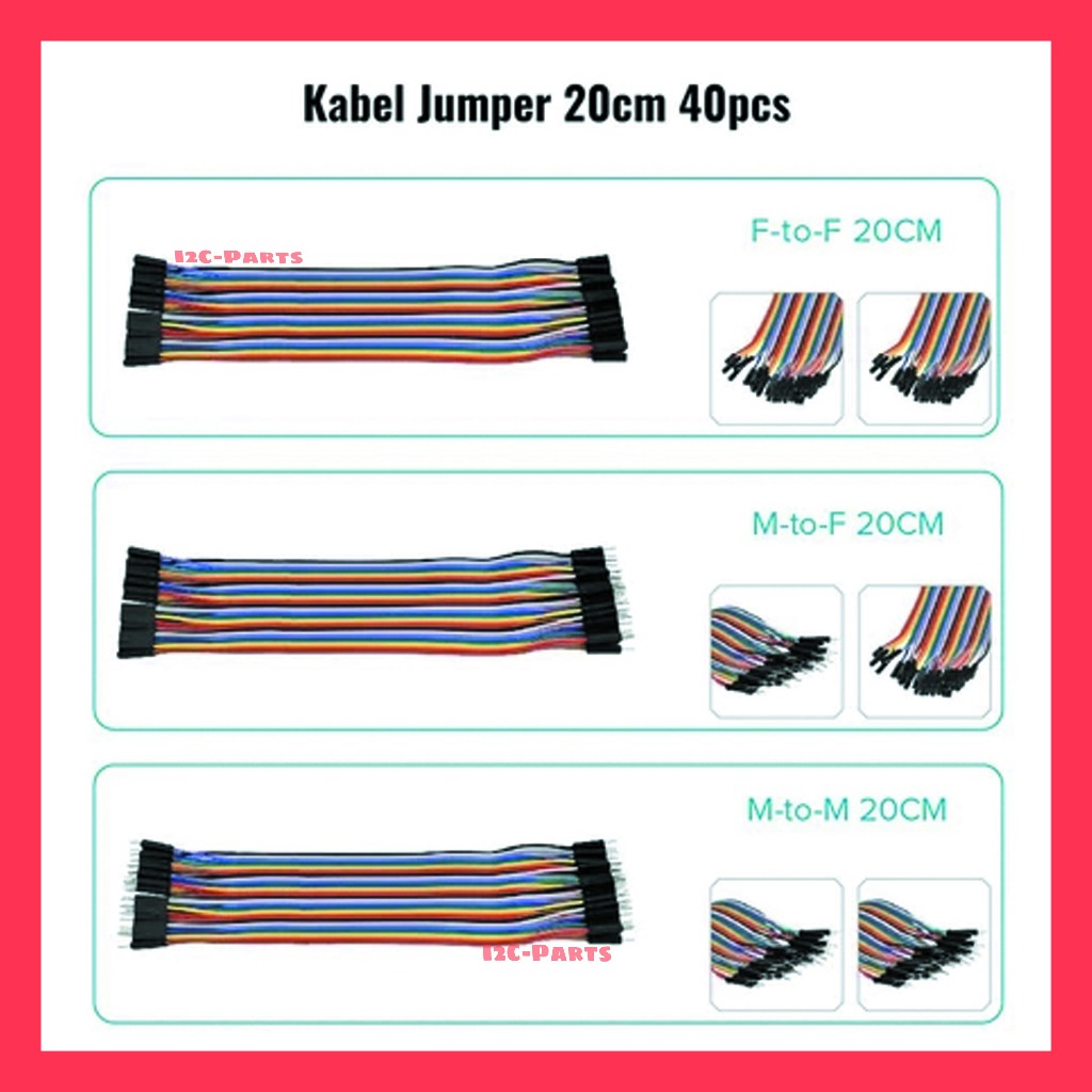 Jual 40pcs Kabel Jumper Dupont Line 20cm Breadboard Cable Arduino Wire ...