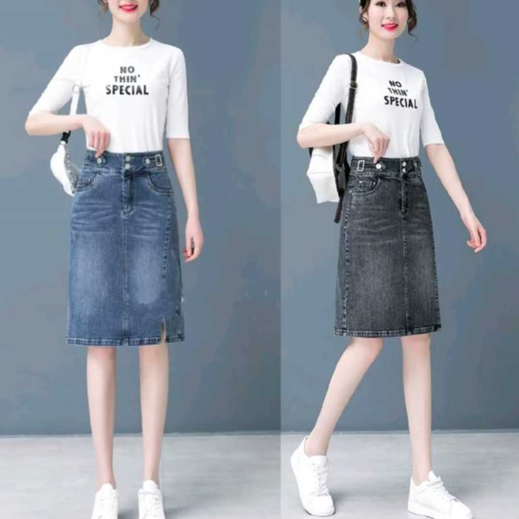 Jual MJ | KOREAN MINI SKIRT CELANA ROK JEANS PENDEK WANITA TERBARU ROK ...