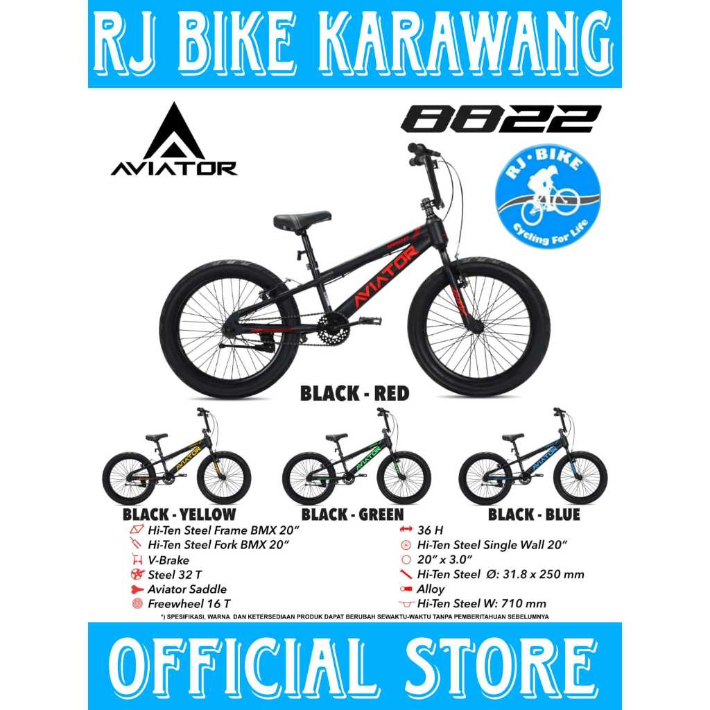 Jual SEPEDA BMX AVIATOR 8822 BAN BESAR 20 X 3.0 BY PACIFIC BIKE ...