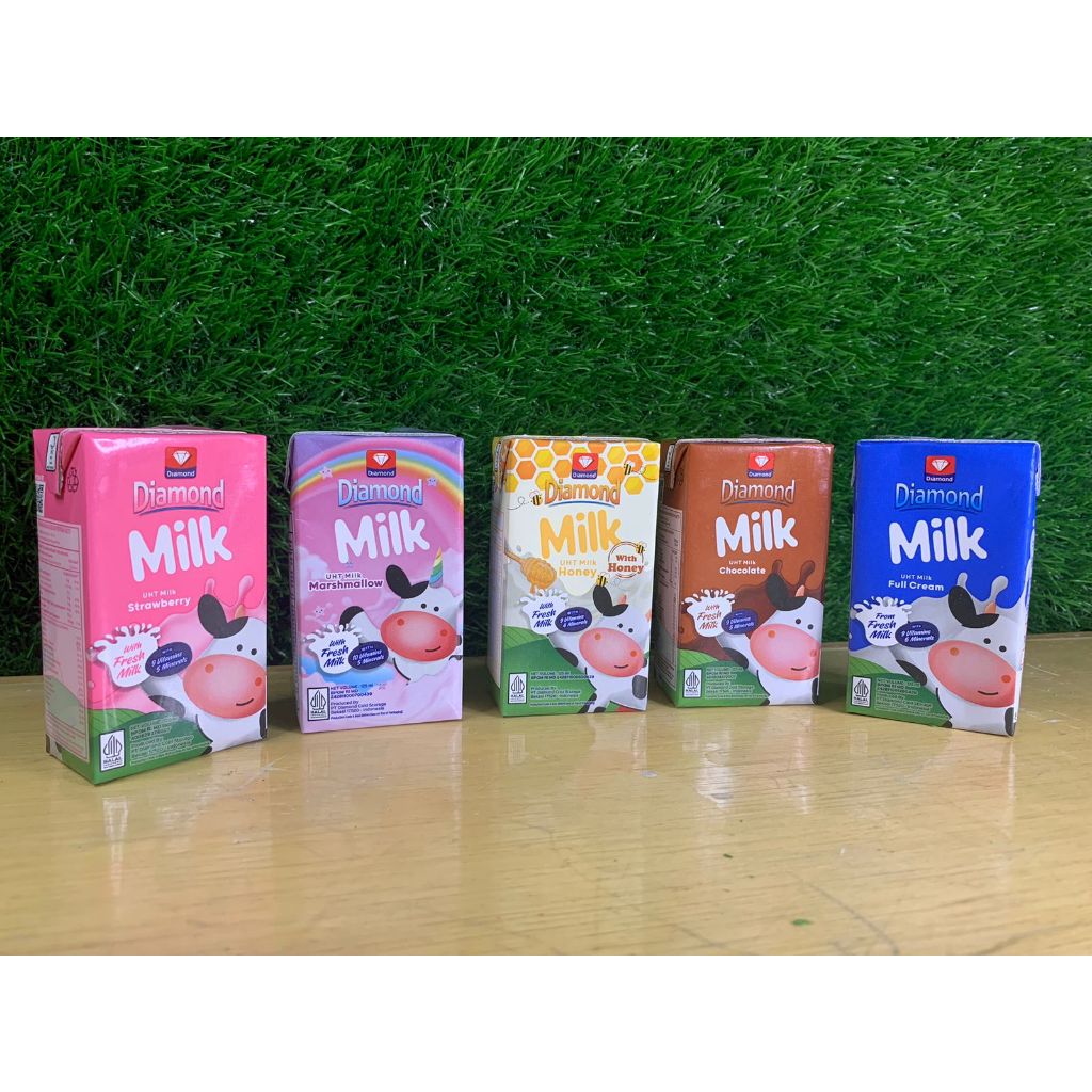Jual Diamond Milk Chocolate/UHT Milk Honey /Strawberry/UHT Marshmallow/Full Cream 125ml Satuan ...
