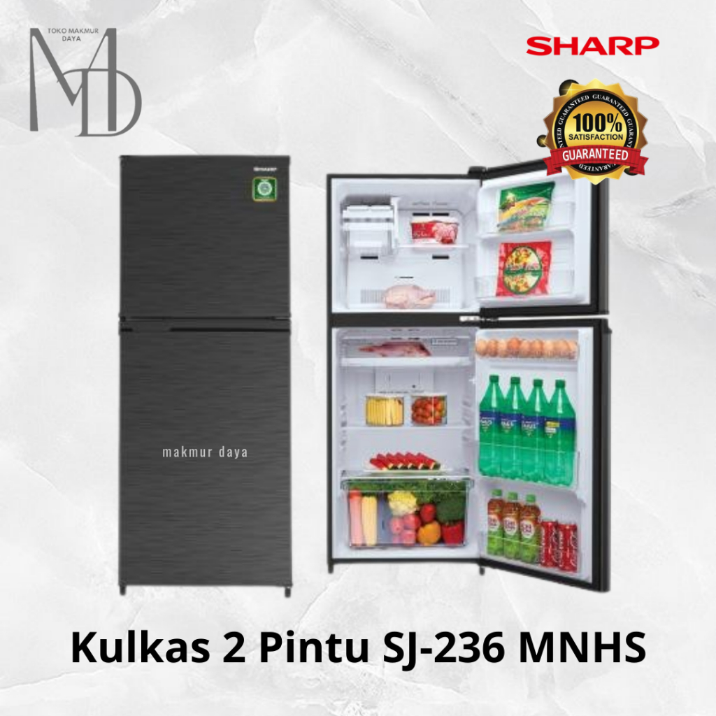 Jual Kulkas 2 Pintu Sharp SJ 236 MNHS / 236MNHS / SJ236 Original SJ-236MN-HS | Shopee Indonesia