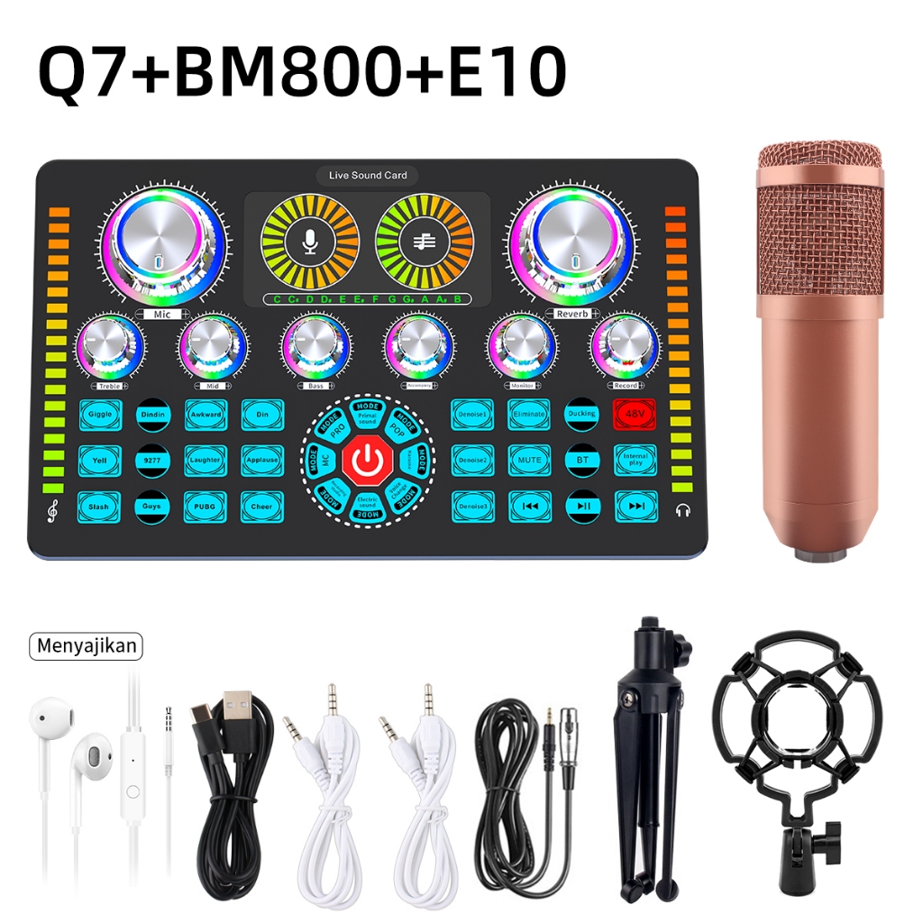 Jual Q7 Kartu Suara Langsung Mixer Suara Podcast Karaoke Rekaman Studio ...